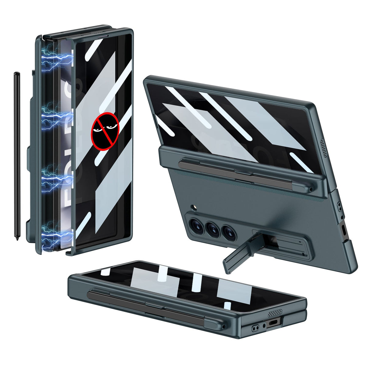 Magnetic Hinge Pen Slot Hidden Bracket All-included Case With Back Scr ...