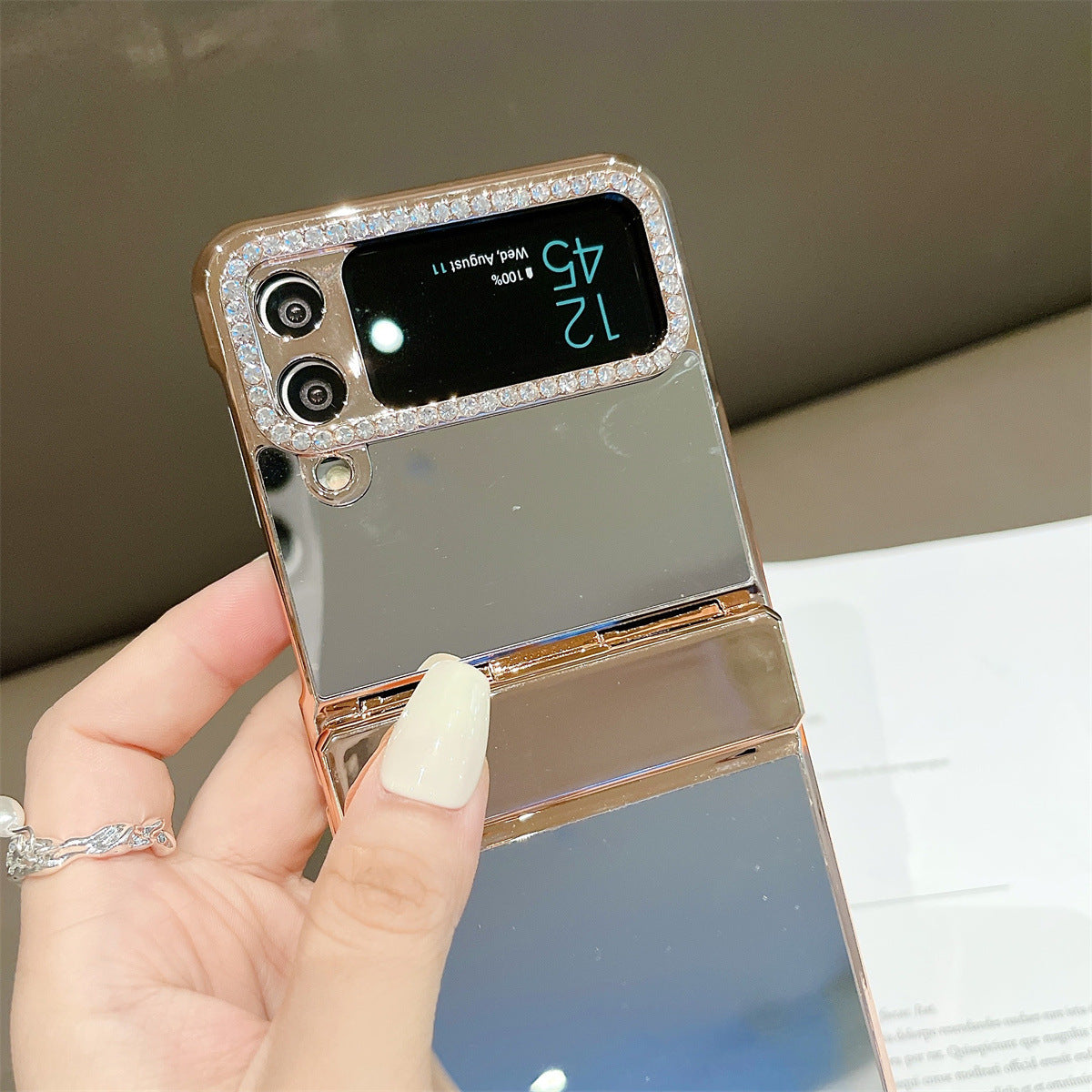 For Samsung ZFlip3/4 Folding Screen Electroplated Light Luxury Protect ...